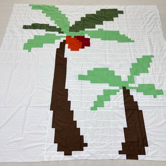 Handmade | Bedding | Handmade Palm Tree Log Cabin Patchwork Cotton ...